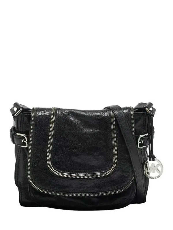 Michael Kors Naomi Large Leather Crossbody Bag - Black