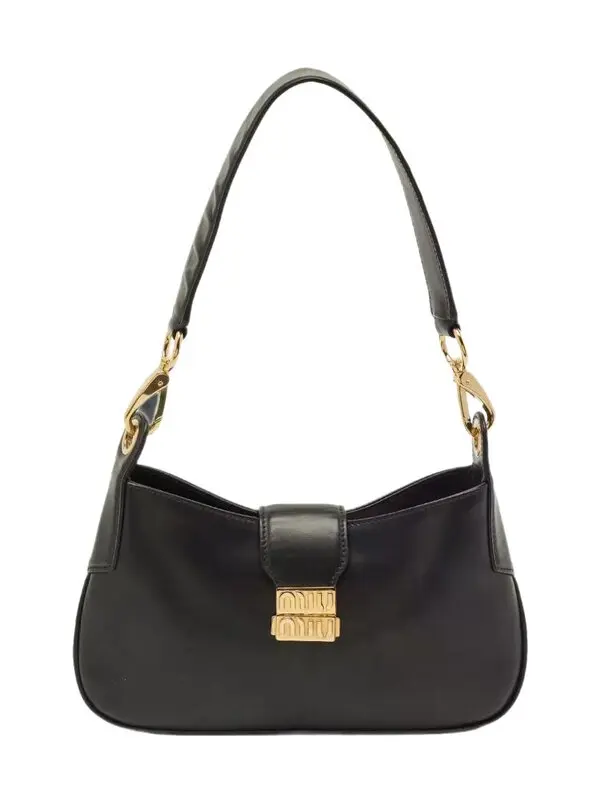Miu Miu Logo Flap Shoulder Bag - Black