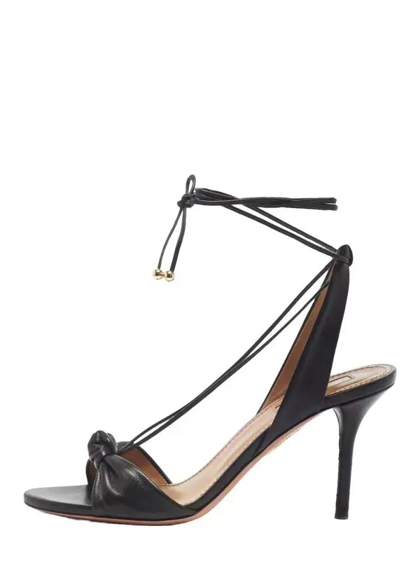 AQUAZZURA Knotted Detail Slingback Sandals - Black