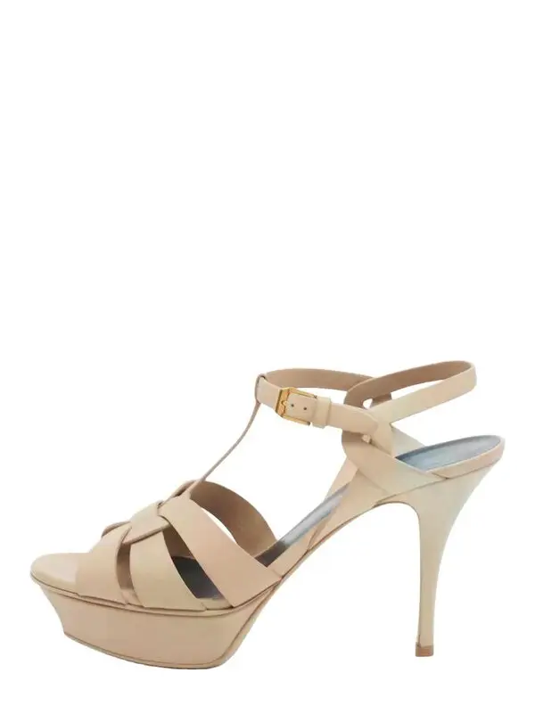 Saint Laurent Tribute Leather Sandals - Neutrals