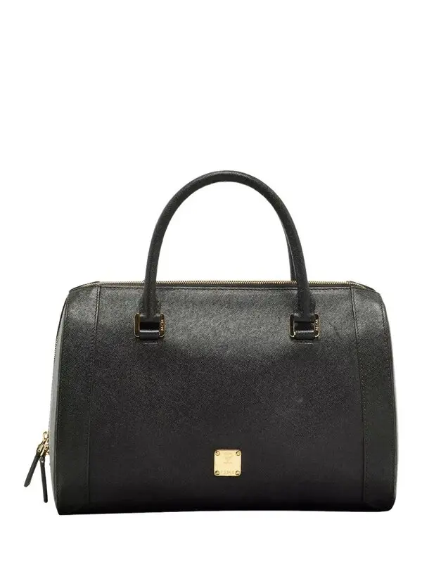 Mcm Boston Leather Tote Bag - Black
