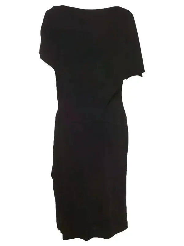 Escada Draped Jersey Midi Dress - Black