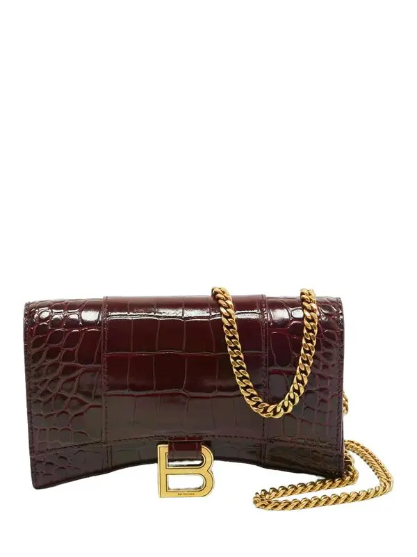 Balenciaga Hourglass Clutch Bag - Red