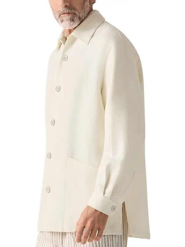 Zegna Wool And Linen Overshirt - White
