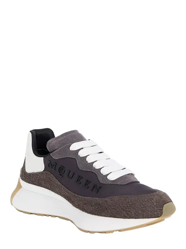 Alexander McQueen Leather & Suede Sneakers - Pearl Grey
