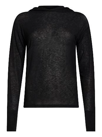 CARACTÈRE Hooded Long Sleeve Sweater - Black