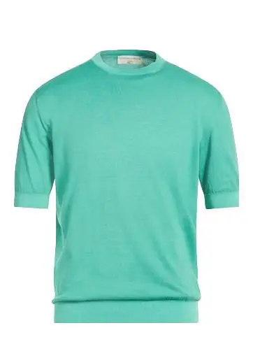 FILIPPO DE LAURENTIIS Cotton Crewneck Short Sleeve Sweater - Green