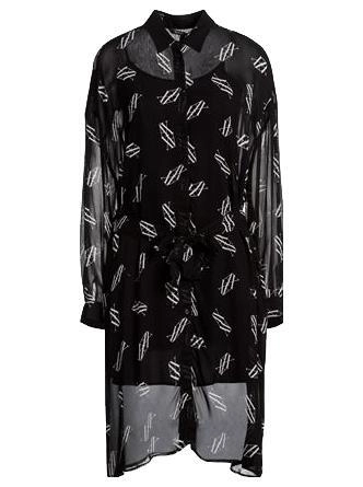 Armani Exchange Midi Shirt Dress With Logo Print And Belt - White