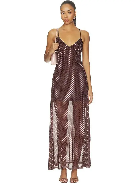 SNDYS. Soren Maxi Dress - Chocolate