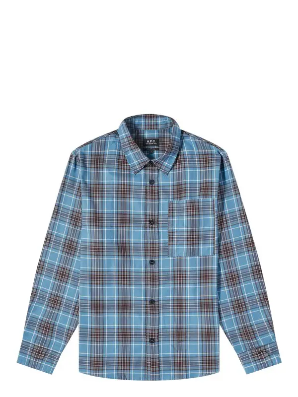 A.p.c. Graham Check Overshirt - Blue
