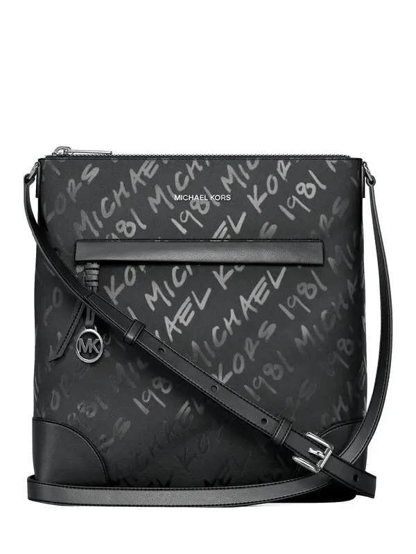 Michael Kors Prescott Small Logo Printed Nylon Crossbody Bag - Black