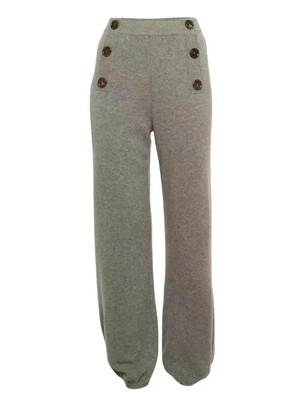 Chloé Button-detail High-waisted Trousers - Grey