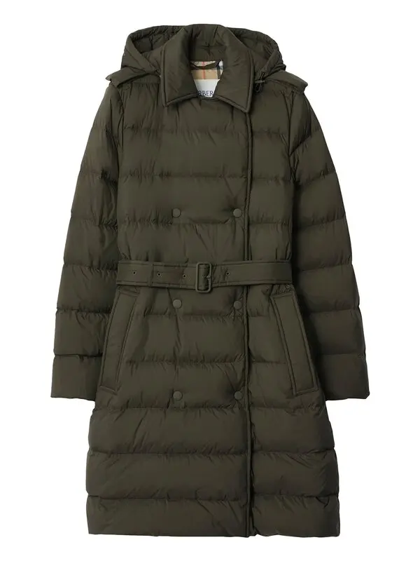 Burberry Hooded Puffer Coat - Green