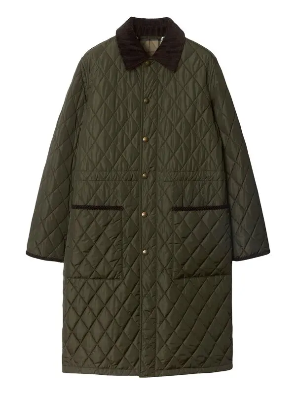 Burberry Quilted Car Coat - Green