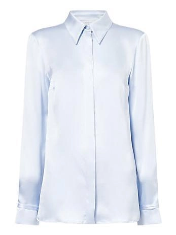 Gabriela Hearst Long Sleeve Silk Shirt - Light Blue