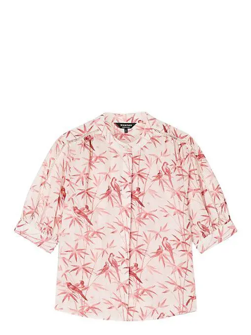 Whistles Tropical Bird Textured Woven Shirt - Multi-coloured