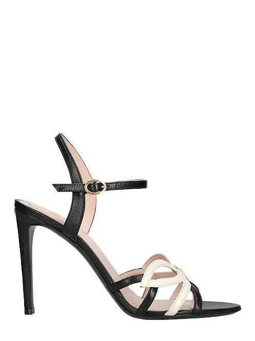 Valentino Garavani Bow 100 Heeled Leather Sandals - Black/comb