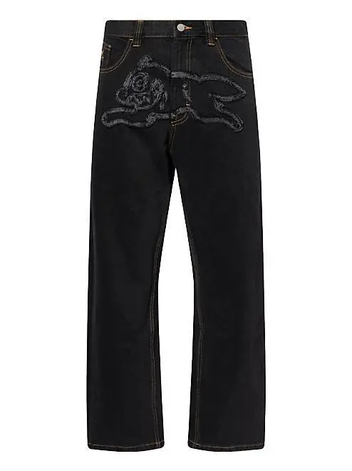 ICECREAM Running Dog Double Scoop Straight-leg Denim Jeans - Black