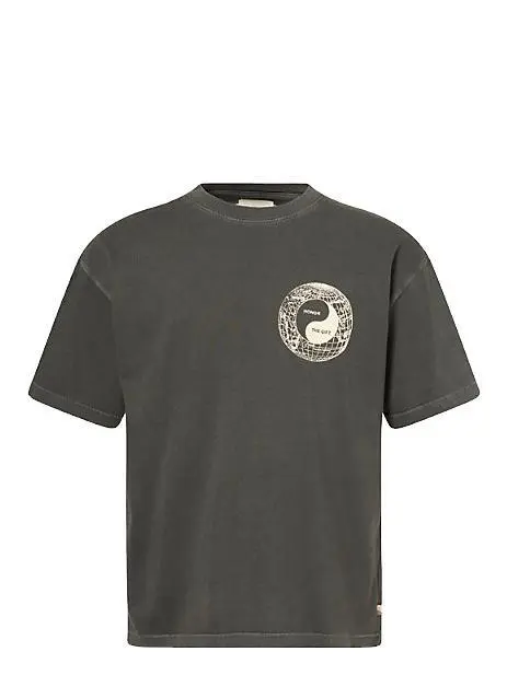 HONOR THE GIFT Breathe In Breathe Out Graphic-print Cotton T-shirt - Black