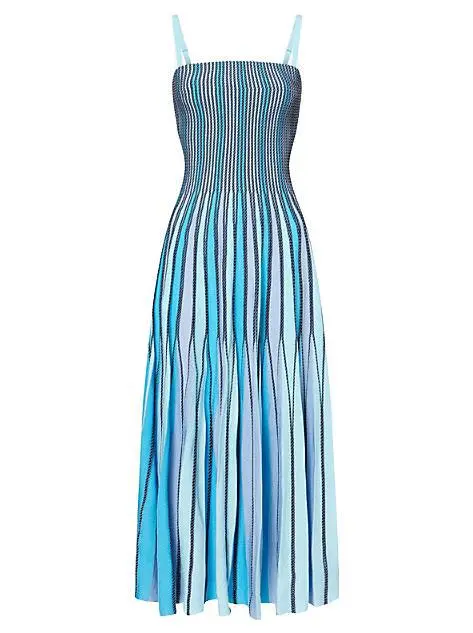 Simkhai Soleil Striped Knit Midi Dress - Surf Multi