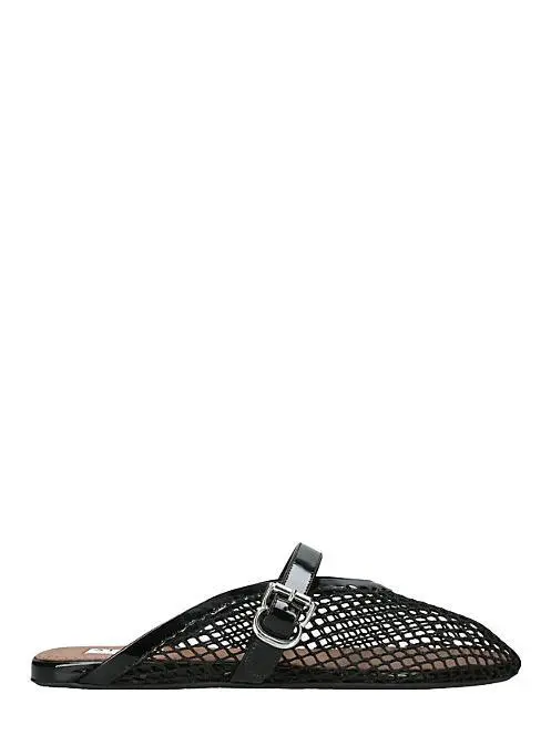 Alaïa Azzedine Fishnet Mesh And Leather Mules - Black