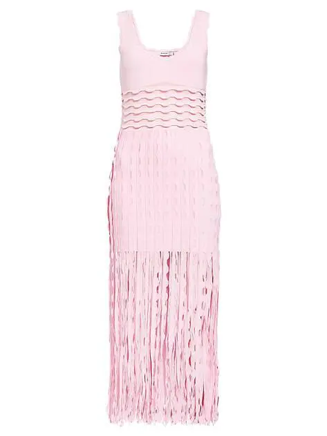 Simkhai Brionne Scalloped Knit Midi Dress - Daisy