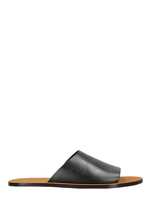 THE ROW Charlie Leather Slide Sandals - Black