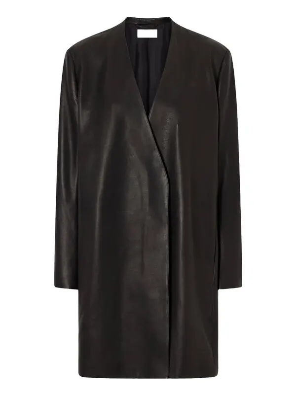 THE ROW Long-sleeved Leather Coat - Black