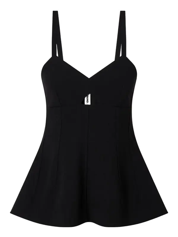 JIL SANDER Bustier Top With Cut-out Detail - Black