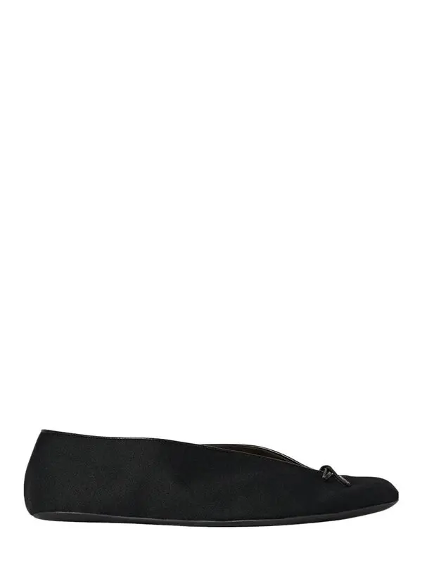 THE ROW Fay Flat With Bow Detailing - Black