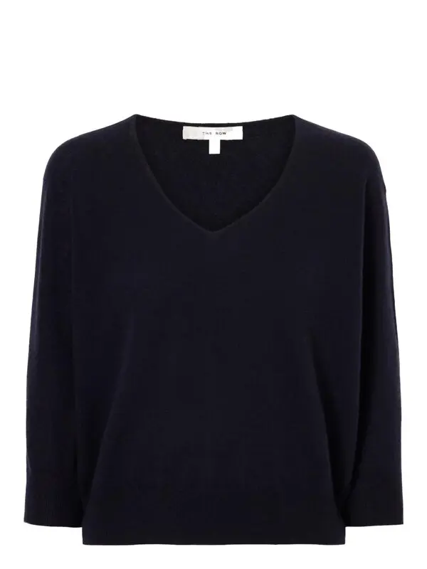 THE ROW V-neck Pullover - Navy