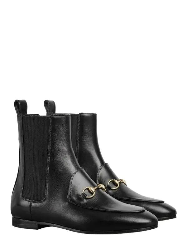 Gucci Jordaan Boots With Horsebit Detail - Black