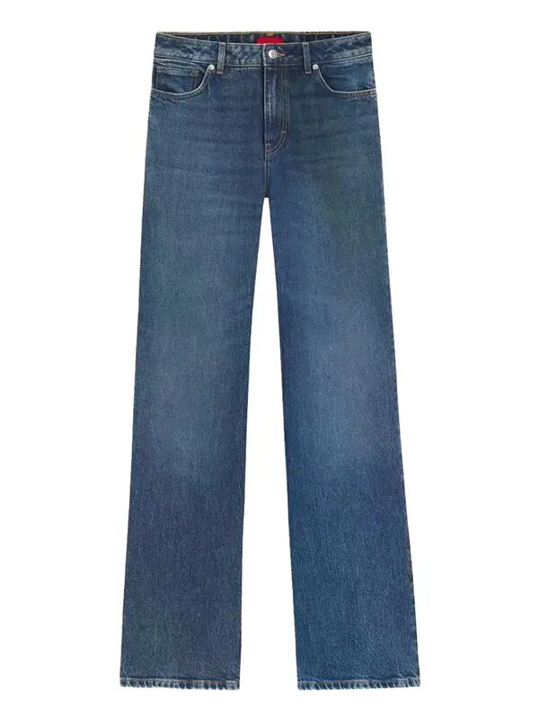 Hugo Logo Patch Straight-leg Jeans - Blue