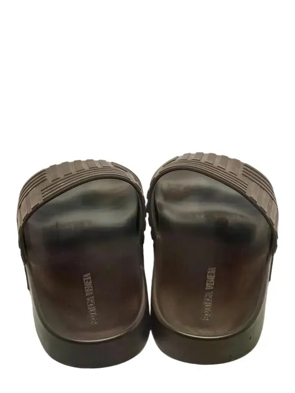 Bottega Veneta Intrecciato-effect Slides - Brown