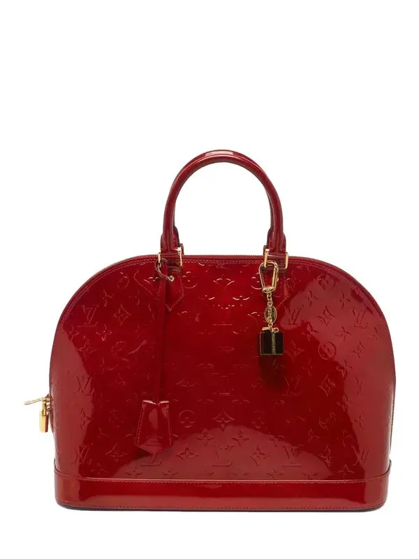 LOUIS VUITTON Alma Monogram Vernis Tote Bag - Red
