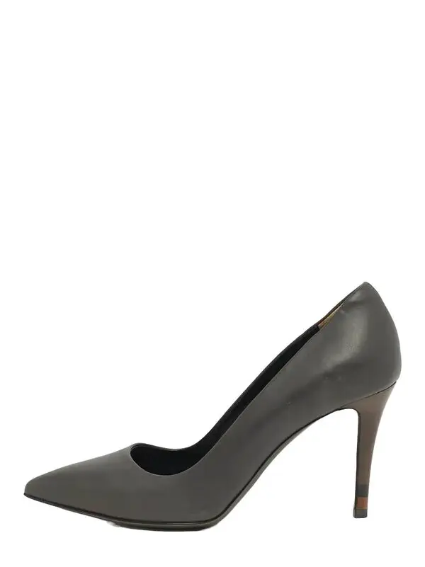 Fendi Calf Leather Pointed Toe Stiletto Pumps - Grey
