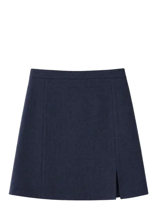 AVANI APPAREL Trapeze Skirt With Side Slit - Blue