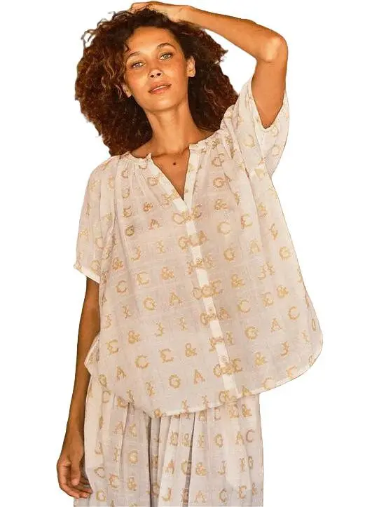 Ace & Jig Salome Button Front Raglan Blouse - Initial