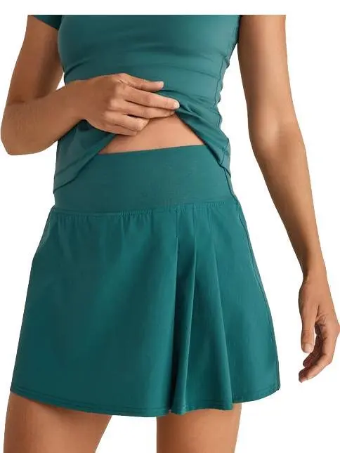 HAVEN WELL WITHIN Woven Nylon Pleated Active Skort - Oasis