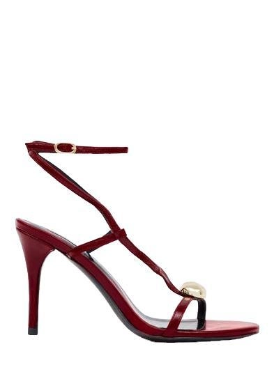 MI/MAI Terrence Jewel Detail Heeled Sandals - Red