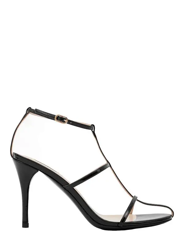 MI/MAI Gupta Patent Leather Heeled Sandals - Black