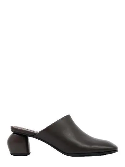 MI/MAI Junya Sculptural Heel Clog Mules - Chocolate