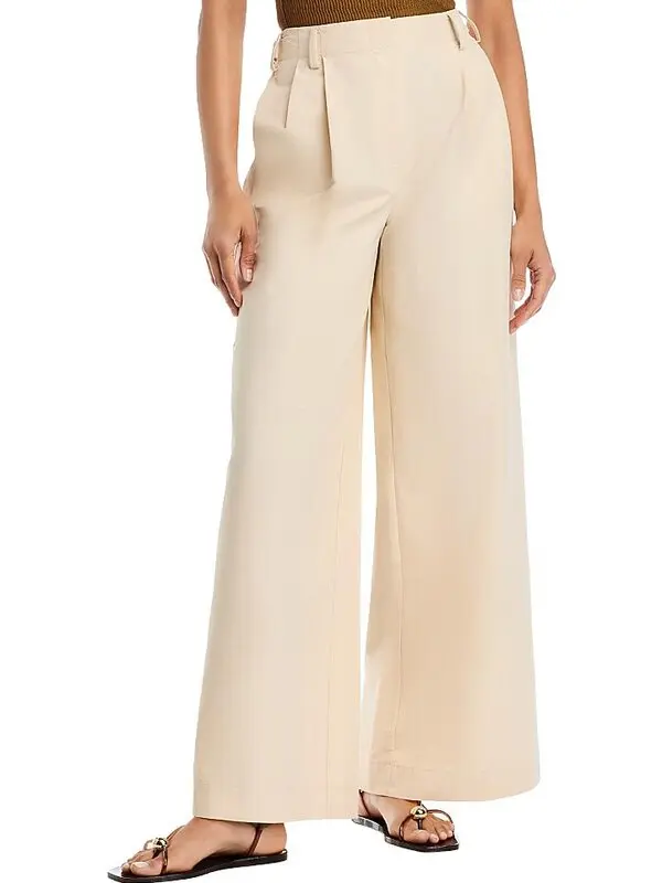 Simkhai Leroy Pleated Wide Leg Pants - Stone