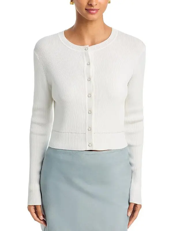 TOCCIN Zoe Crewneck Cardigan Sweater - Optic