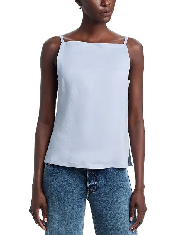 Theory Linen Viscose Apron Top - Cornflower