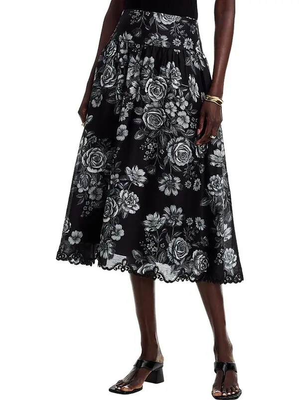 Kobi Halperin Lidia Printed Midi Skirt - Black Multi