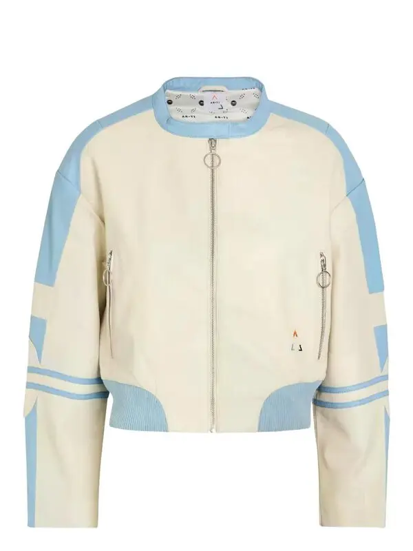 AN-Y1 Zip-up Leather Jacket - Neutrals