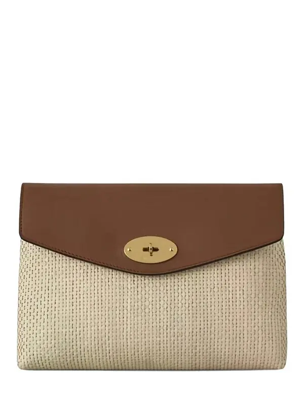 Mulberry Large Darley Raffia Pouch - Neutrals