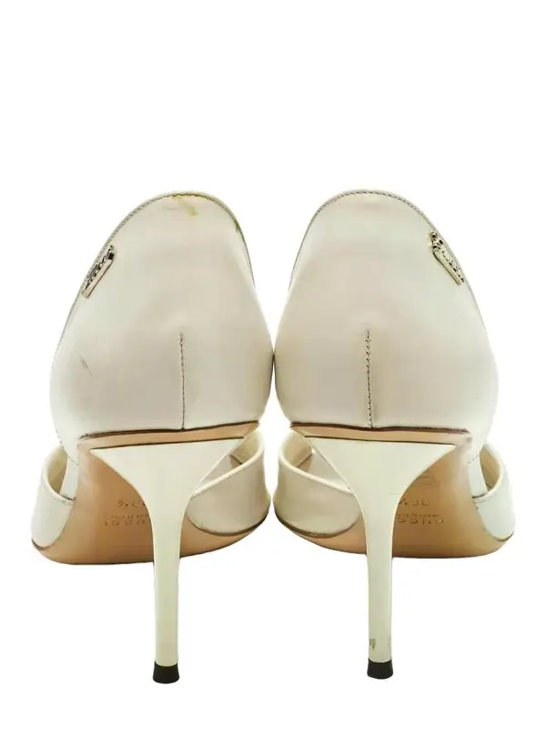 Gucci Leather D'orsay Open-toe Pumps - Neutrals