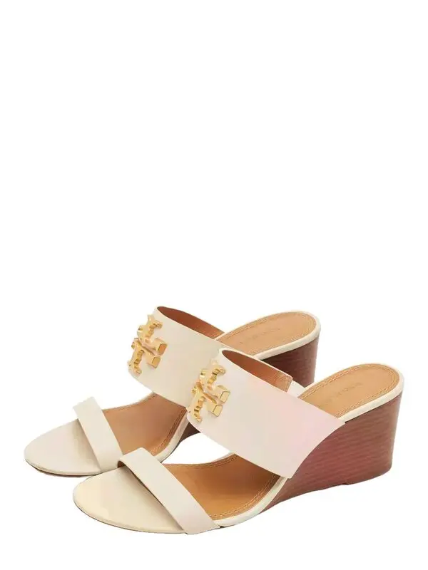Tory Burch Leather Wedge Sandals - Neutrals